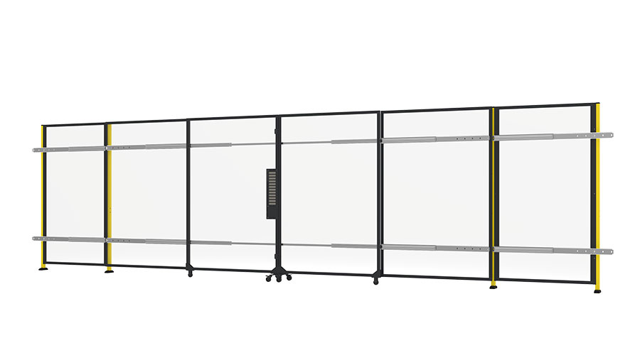 Sliding door without rail with centre lock for machine guarding | Axelent