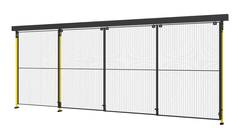 X-Guard Machine guarding - Triple sliding door with 3-step rail